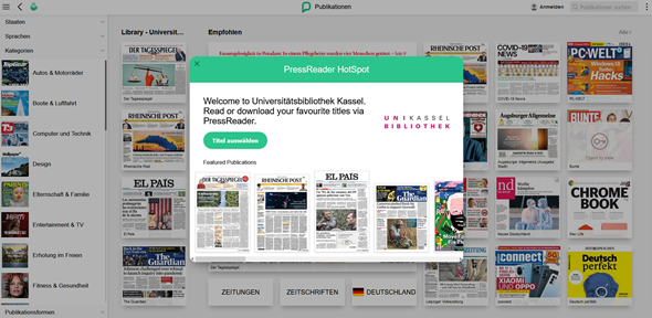 Online-Zeitungen: PressReader - UB-Blog
